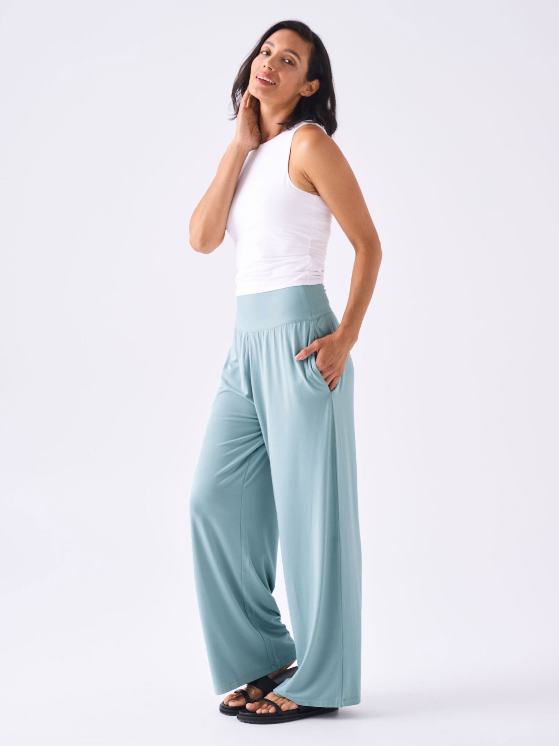 Nomad Modal Wide Leg Pant - Navy – Dharma Bums Yoga and Activewear