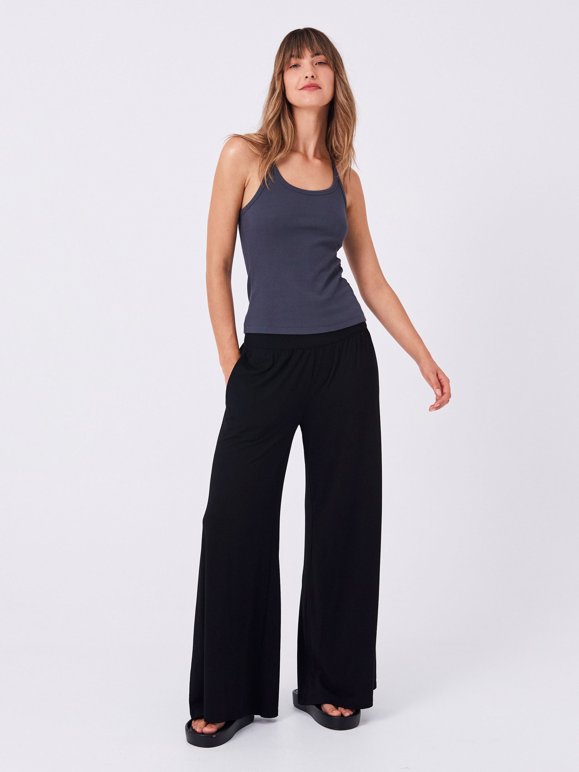 Nomad Modal Wide Leg Pant - Charcoal – Dharma Bums Yoga and Activewear