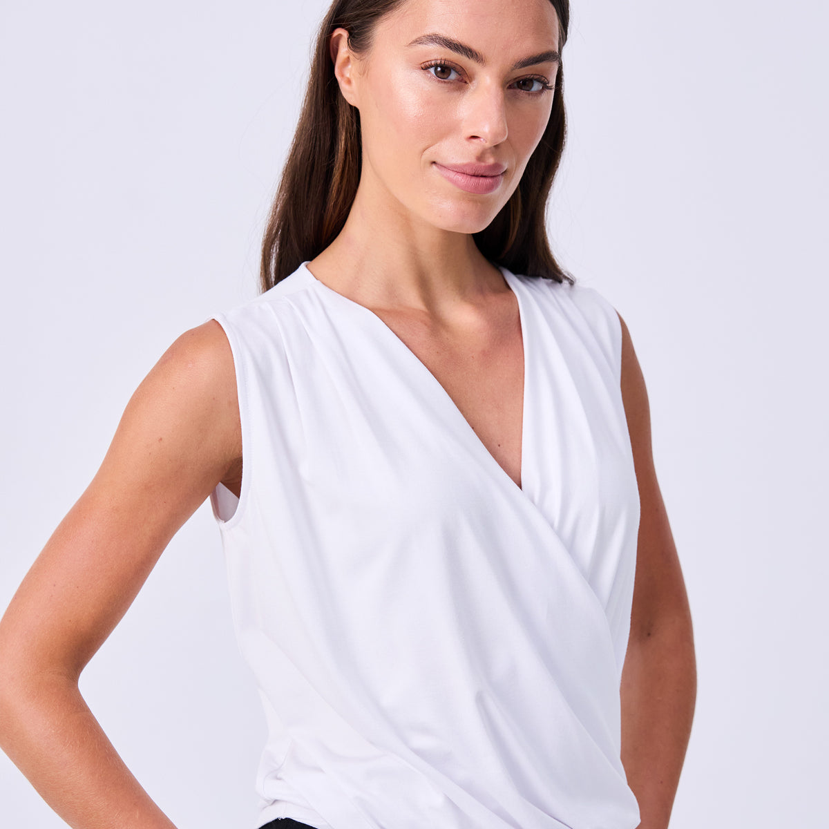 Athena Drape Top - White – Dharma Bums