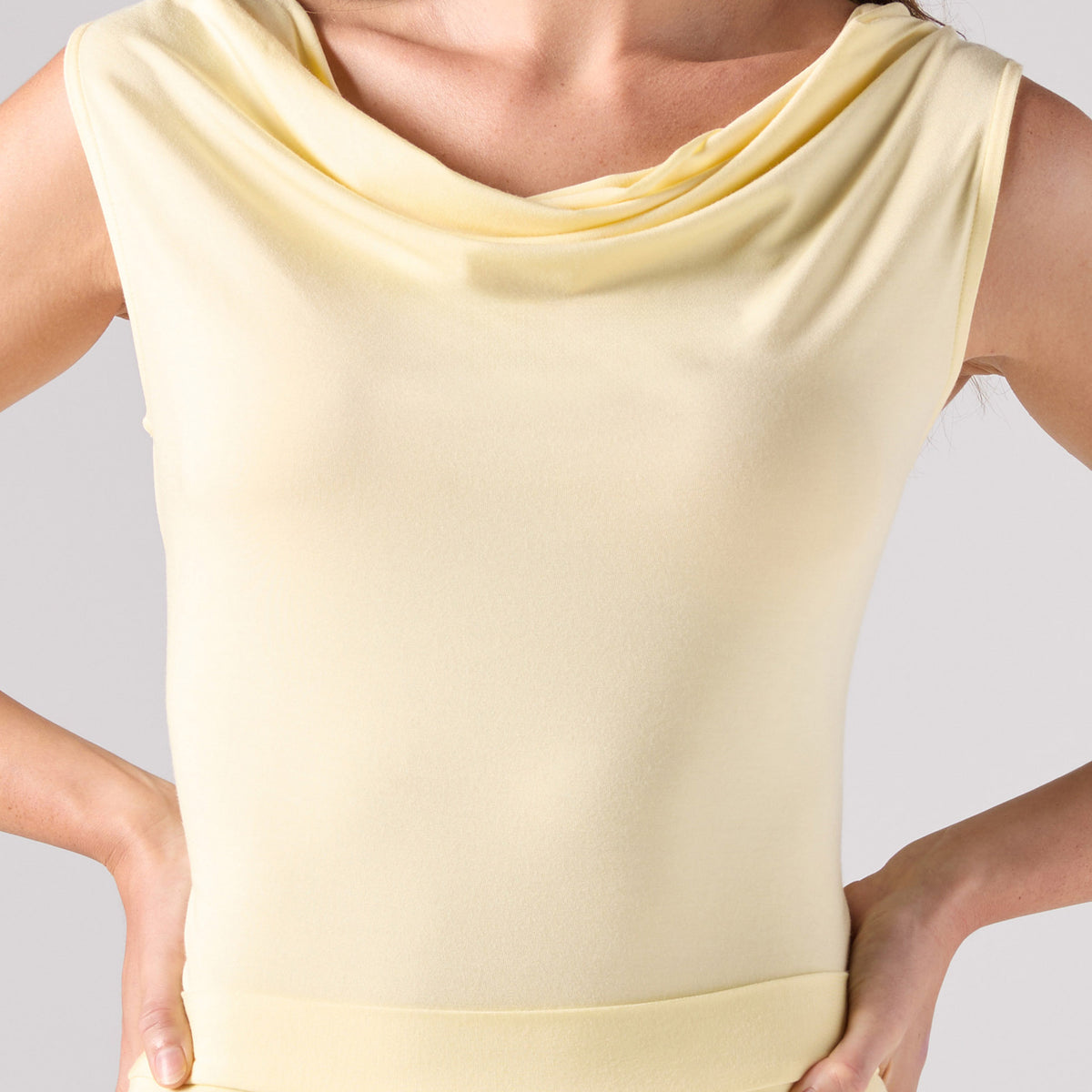 Drape Neck Top - Pastel Yellow – Dharma Bums