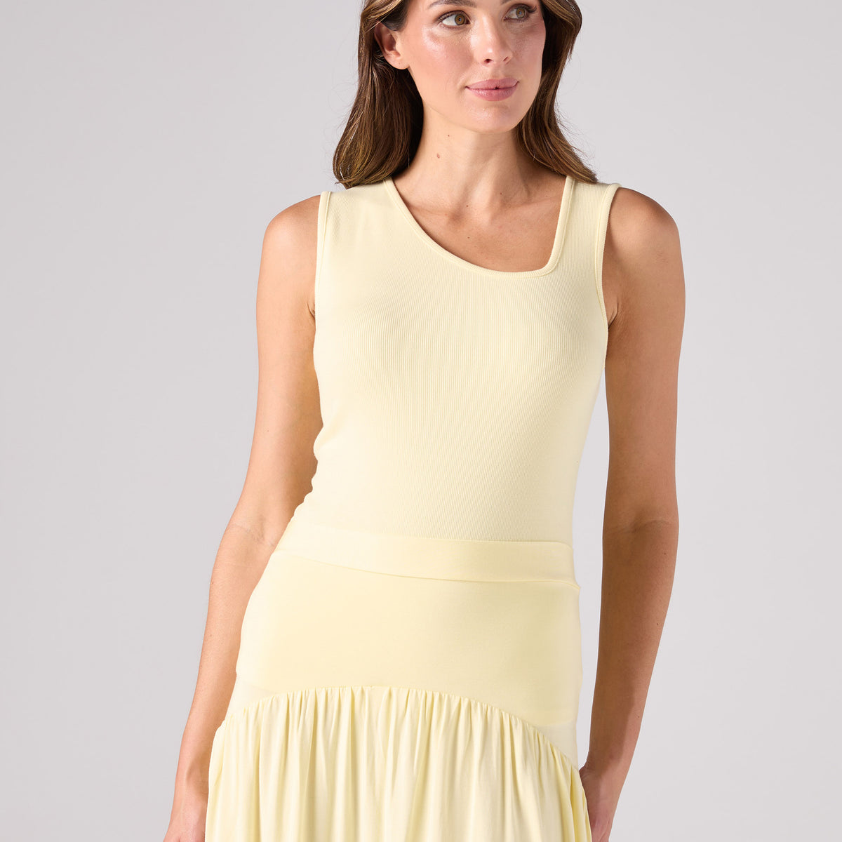 Riva Rib Tank - Pastel Yellow – Dharma Bums