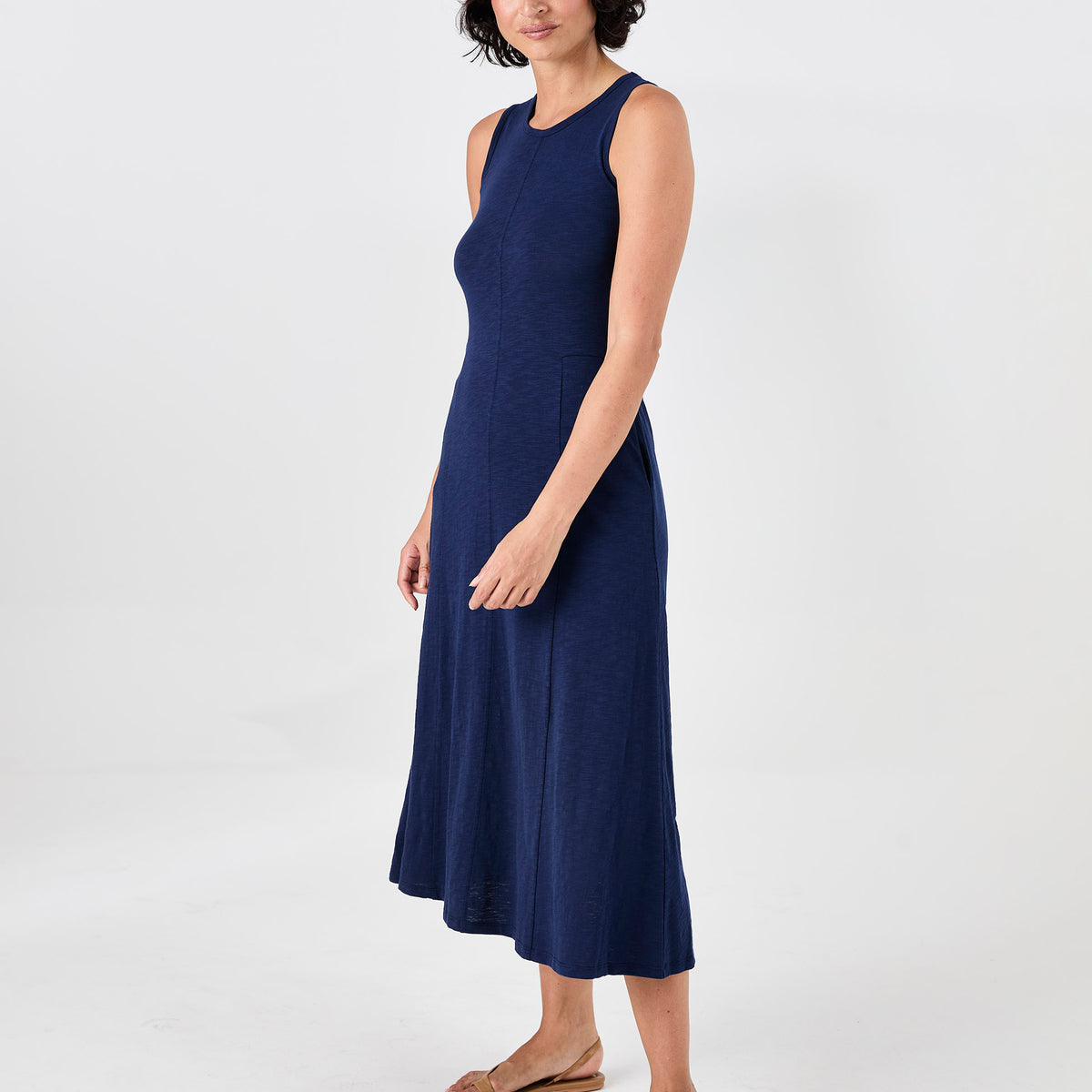 Textured Slub Dress - Midnight Blue – Dharma Bums