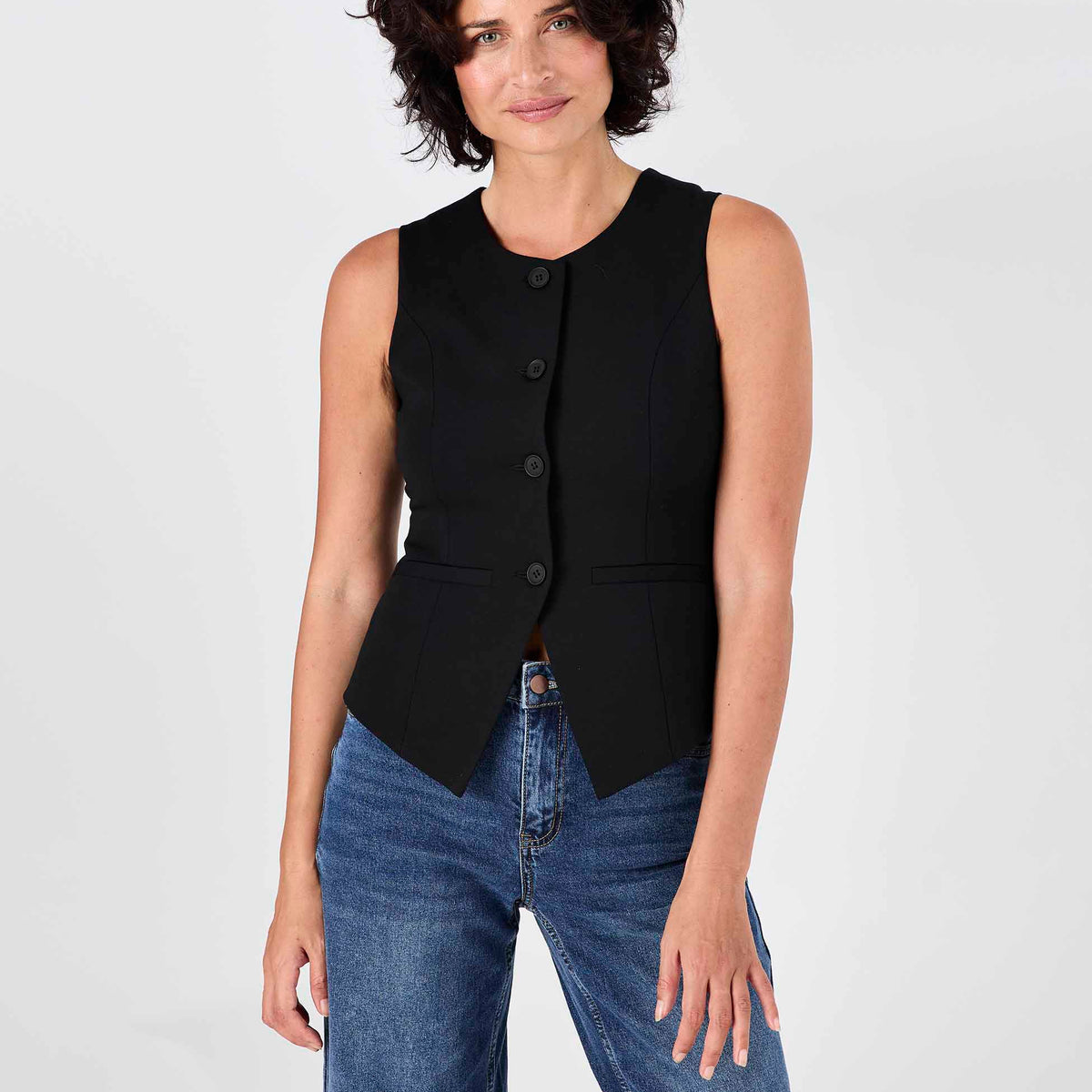 Fitted Waistcoat - Black – Dharma Bums
