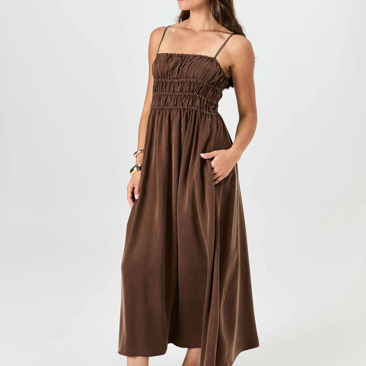 Luna Dress - Mocha – Dharma Bums