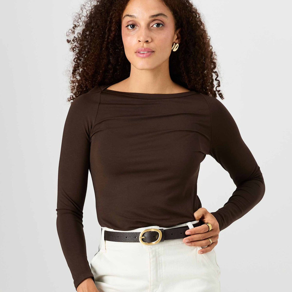 Ela Long Sleeve Top - Coffee Bean – Dharma Bums
