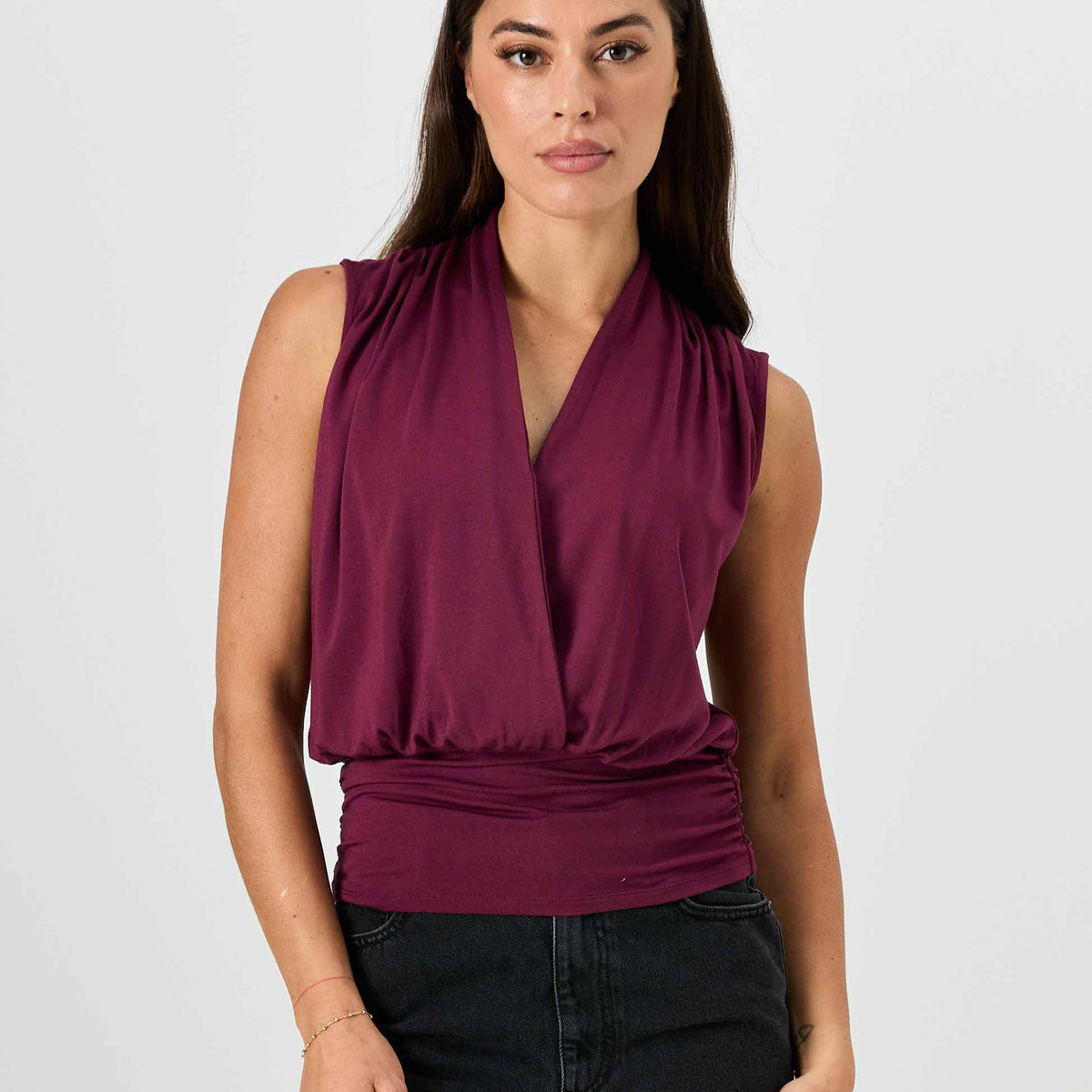 Shawl Collar Top - Ruby – Dharma Bums